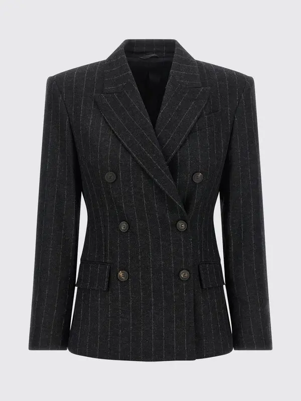 Brunello Cucinelli Pinstripe Double-breasted Wool Blazer