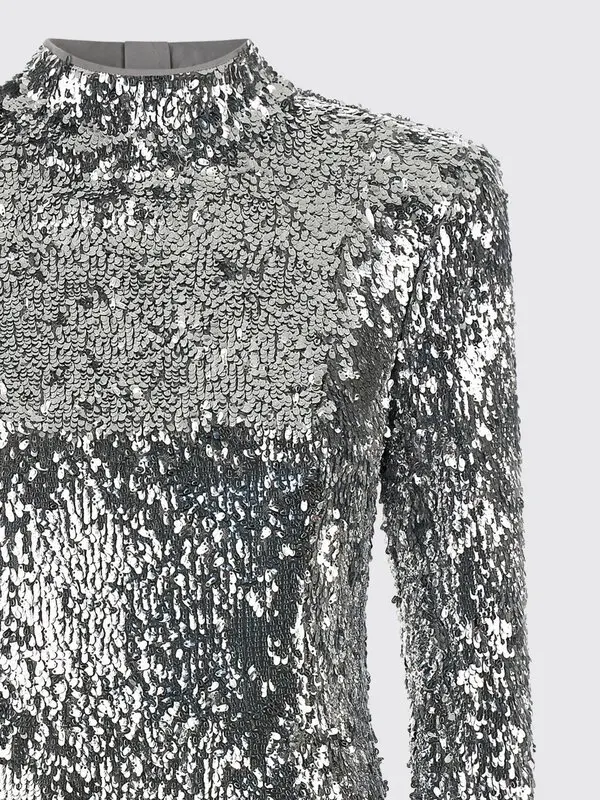 Balmain Embellished Sequined High Neck Mini Dress