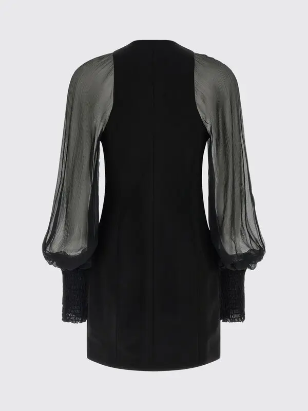 Balmain Jersey Sheath Mini Dress With Puff Sleeves