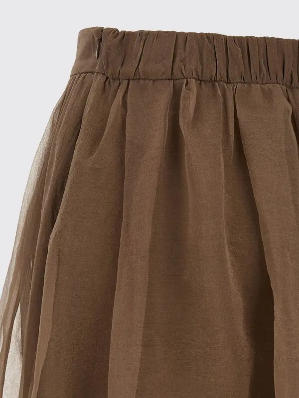 Brunello Cucinelli High-waisted Silk Midi Full Skirt