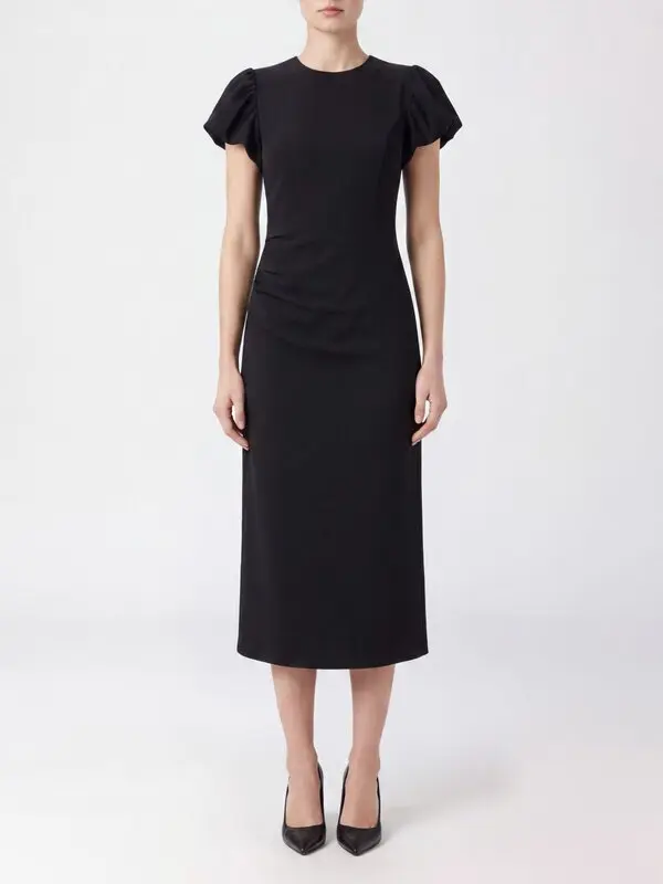 ROTATE BY BIRGER CHRISTENSEN Short-sleeved Crêpe Sheath Midi Dress