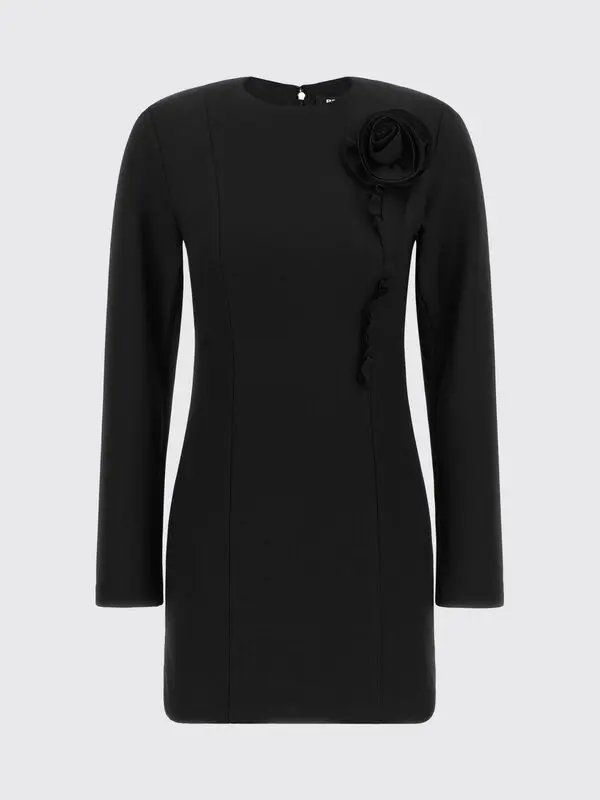ROTATE BY BIRGER CHRISTENSEN Flower-appliqué Long-sleeved Crêpe Mini Sheath Dress
