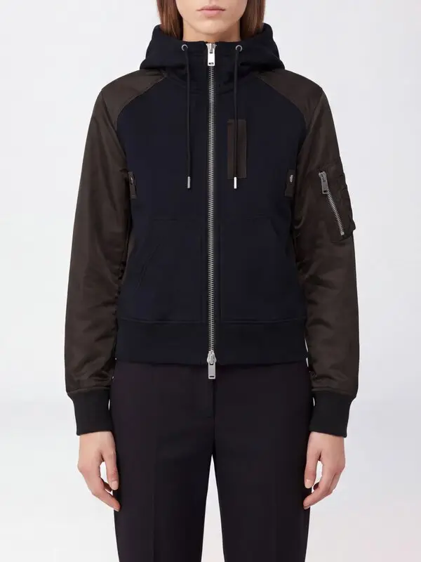 Sacai Zip-up Hooded Bomber Jacket - Navy