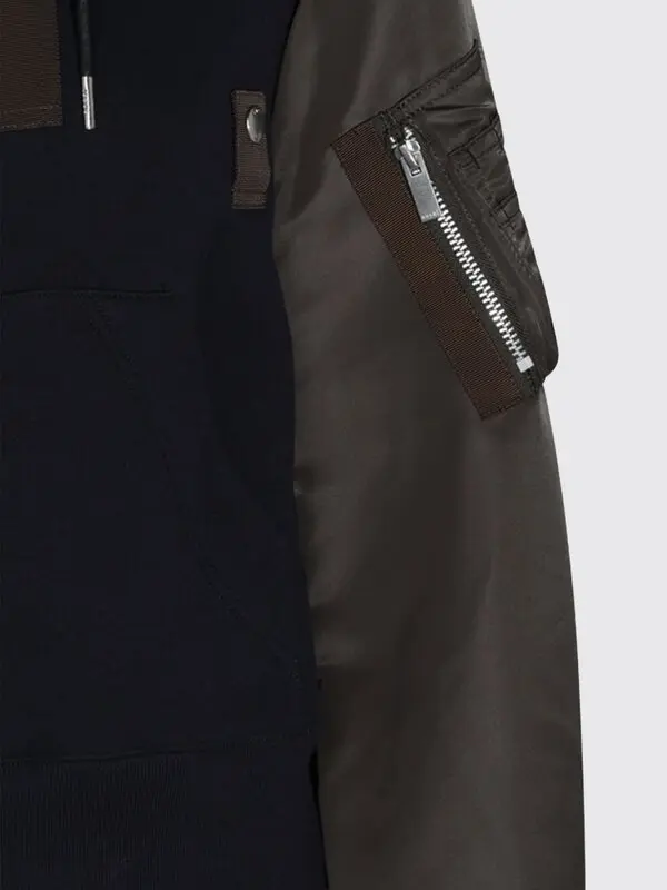 Sacai Zip-up Hooded Bomber Jacket - Navy
