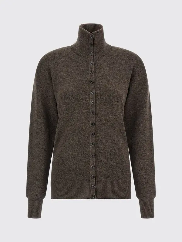 LEMAIRE Wool High-neck Cardigan - Earth