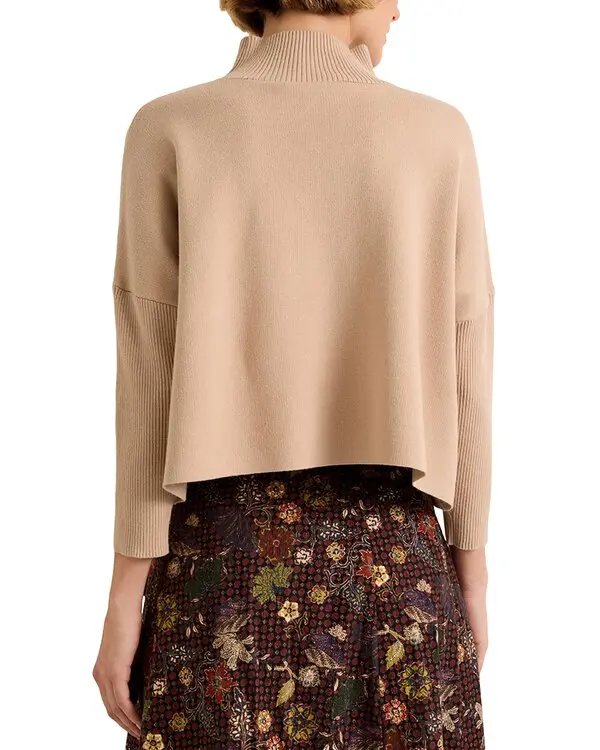MARIE OLIVER Claudie Mock Neck Crop Top