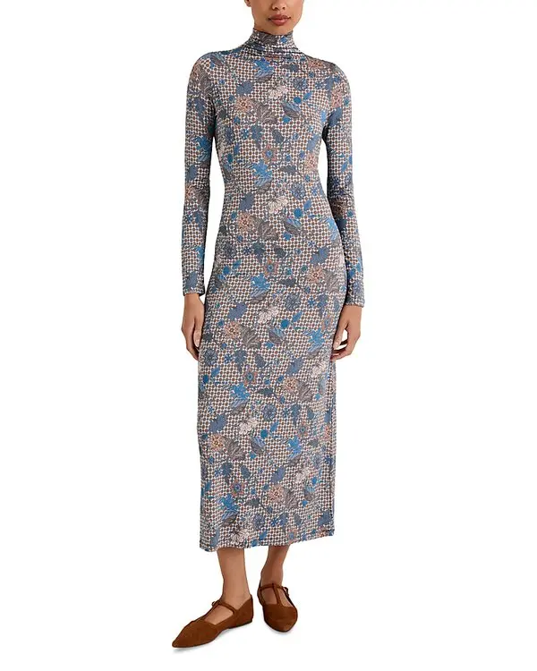 MARIE OLIVER Paxton Turtleneck Long Sleeve Dress - Aegean