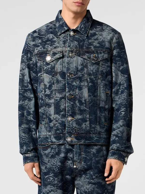 Philipp Plein Abstract Denim Jacket