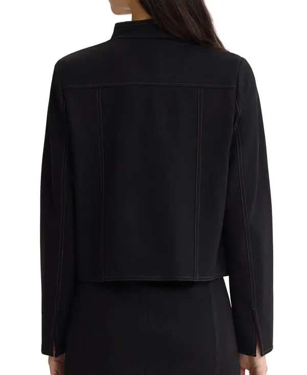Misook Relaxed Luxestretch Ponte Contrast Stitch Jacket