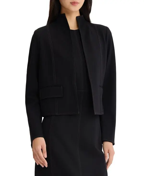 Misook Relaxed Luxestretch Ponte Contrast Stitch Jacket
