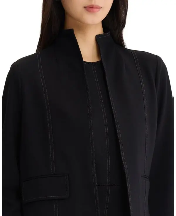 Misook Relaxed Luxestretch Ponte Contrast Stitch Jacket