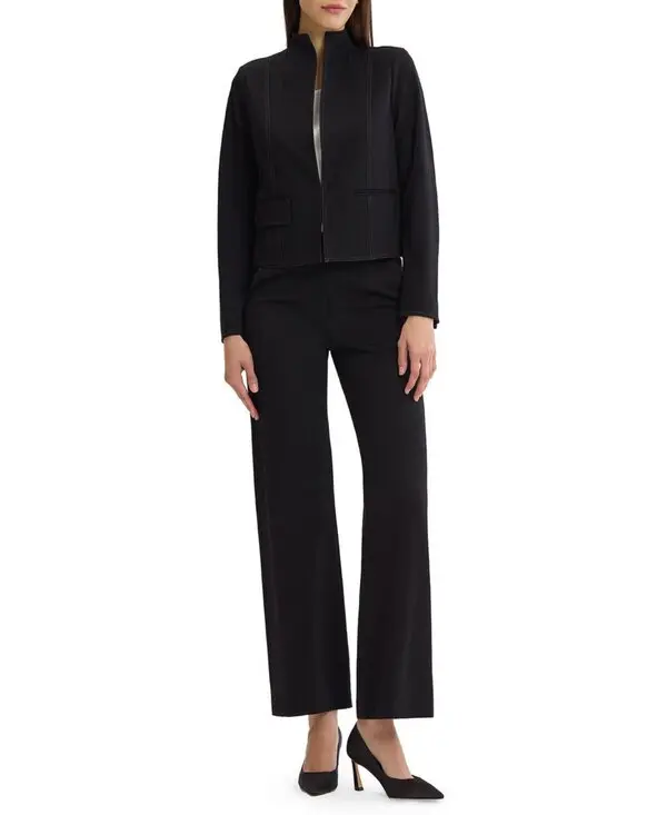 Misook Relaxed Luxestretch Ponte Contrast Stitch Jacket