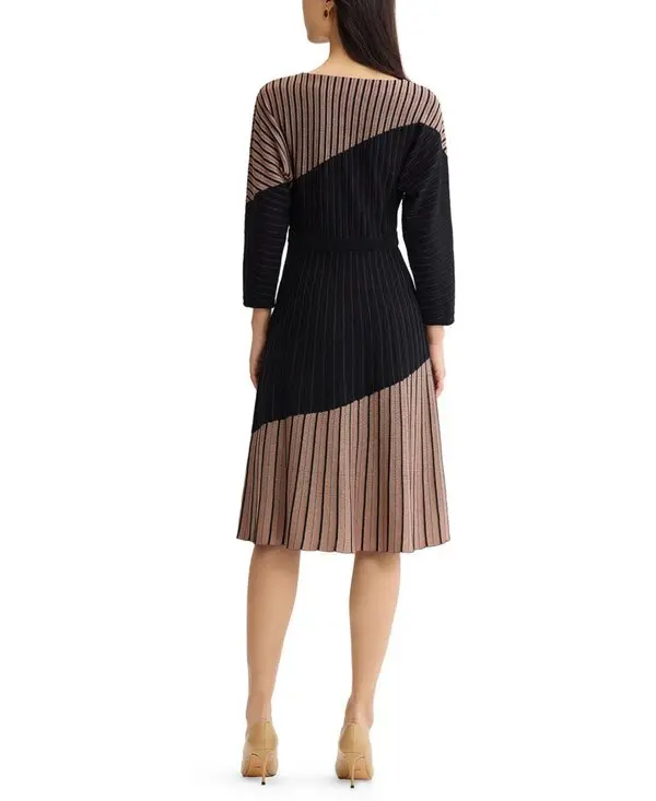 Misook Fit & Flare Midi Dress
