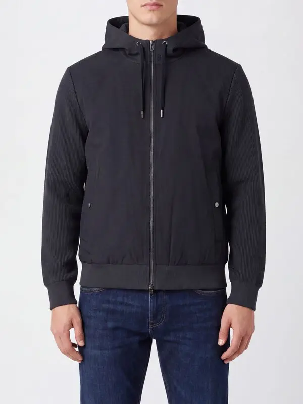 Herno Hooded Zip-up Cotton-blend Cardigan