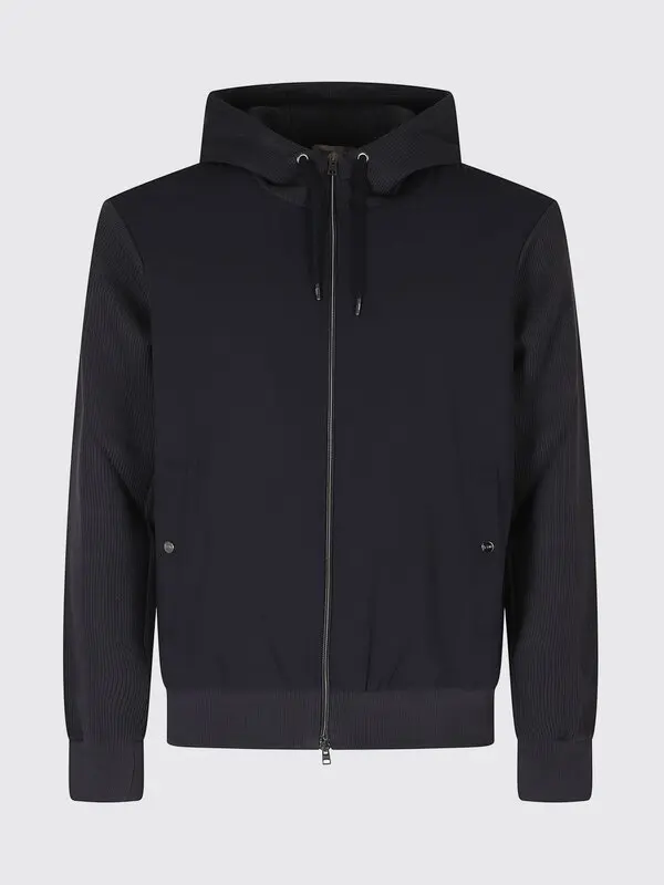 Herno Hooded Zip-up Cotton-blend Cardigan