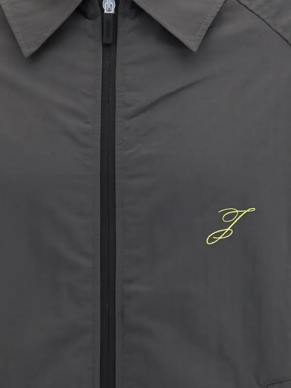Jacquemus Nylon Shirt Jacket With Zip Closure And Embroidered Logo