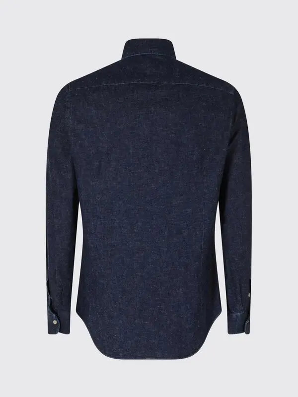 Eleventy Slim Fit Long-sleeved Cotton Shirt With French Collar