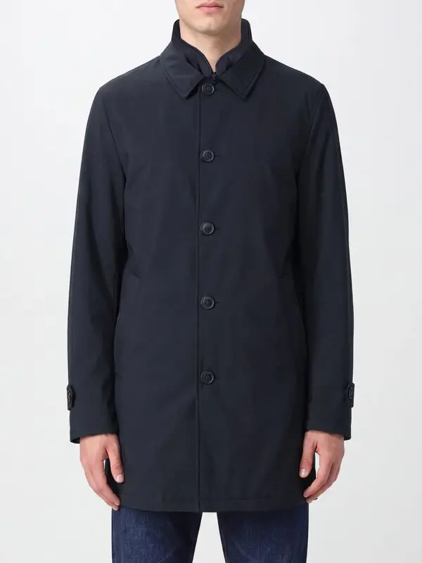 Herno Slim Fit Water-repellent Technical Fabric Trench Coat