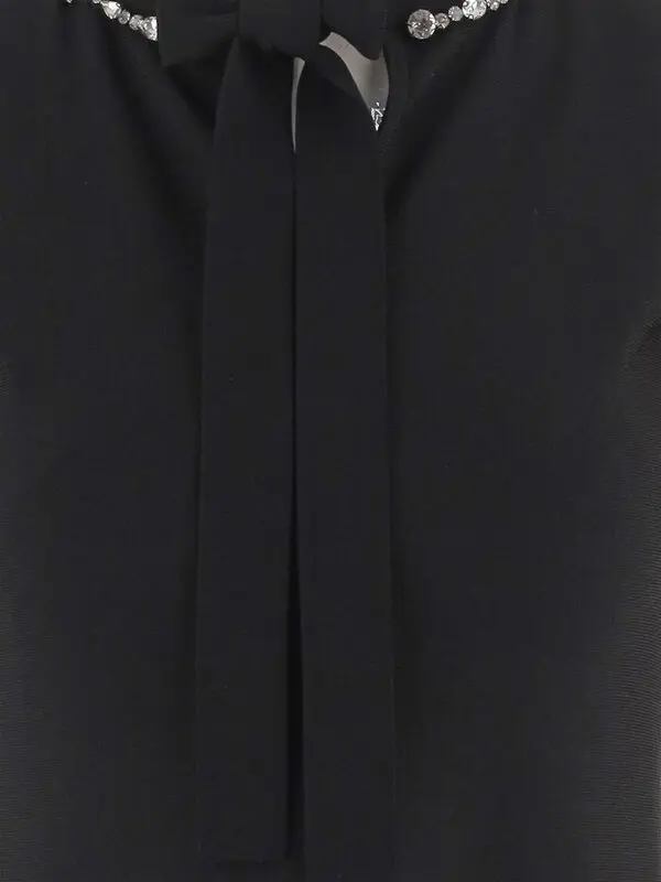 Valentino Garavani Viscose Blend A-line Mini Dress With Jeweled Scarf Neck