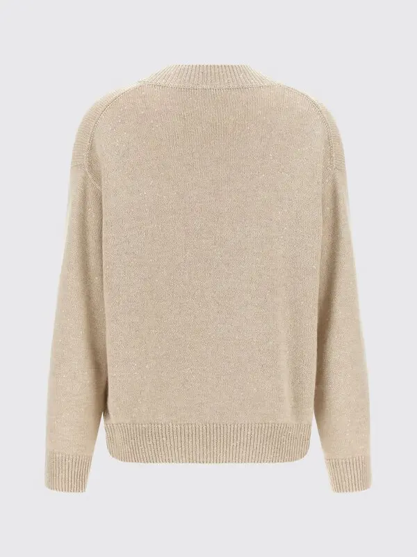 Brunello Cucinelli Sequin-embellished V-neck Cashmere And Silk Jumper
