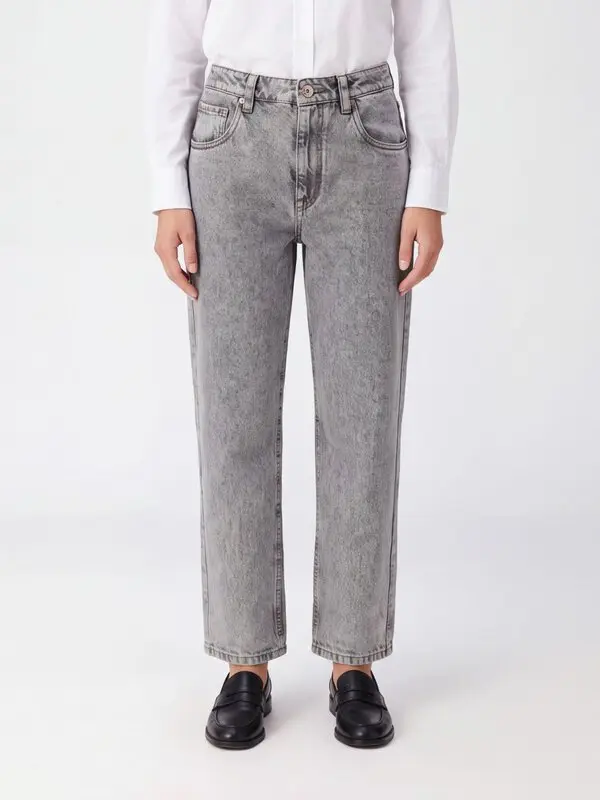 Brunello Cucinelli High Rise Straight Leg Jeans - Denim