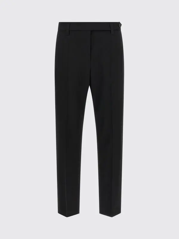 Brunello Cucinelli Slim Fit Stretch-virgin Wool Trousers With Monili Embroidery - Black