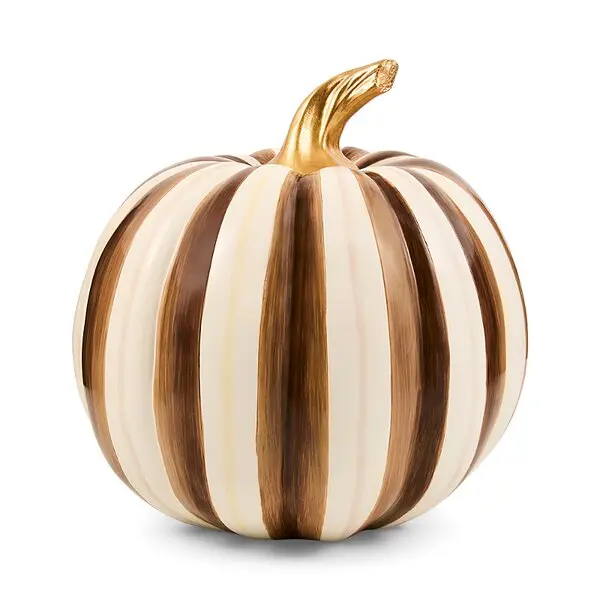 MACKENZIE-CHILDS Chocolate Stripe Medium Pumpkin - Multi