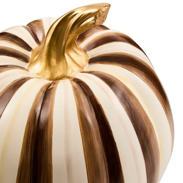 MACKENZIE-CHILDS Chocolate Stripe Medium Pumpkin