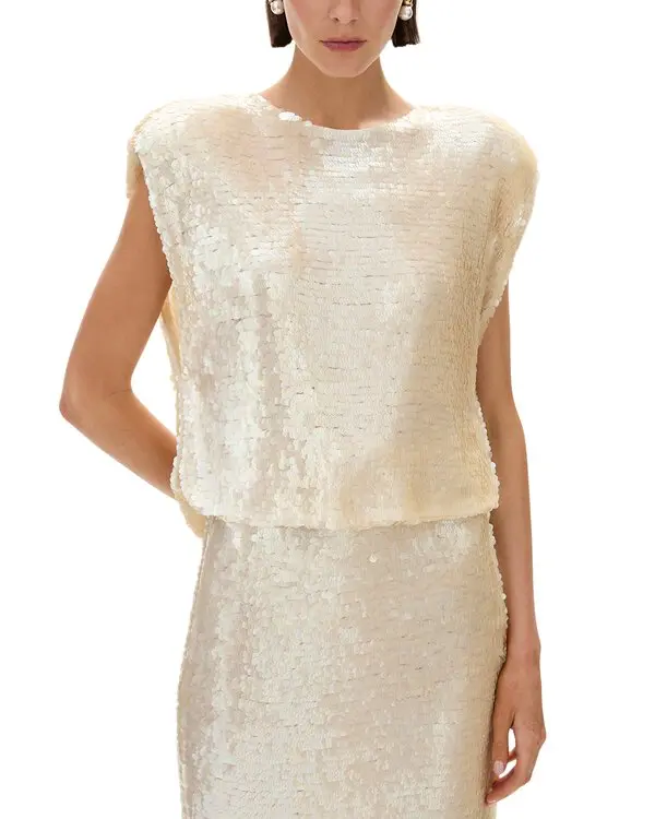 Rachel Gilbert Saphine Sequin Cowl Back Maxi Dress