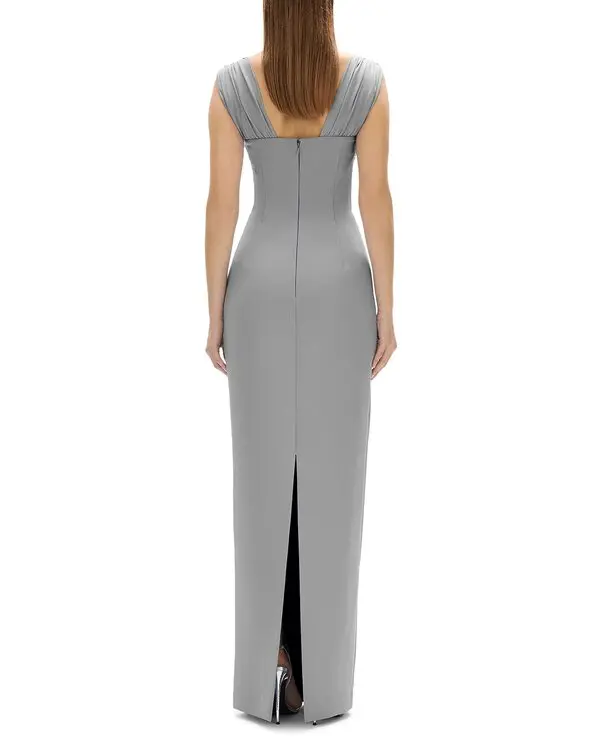 Rachel Gilbert Embellished Square Neck Gown