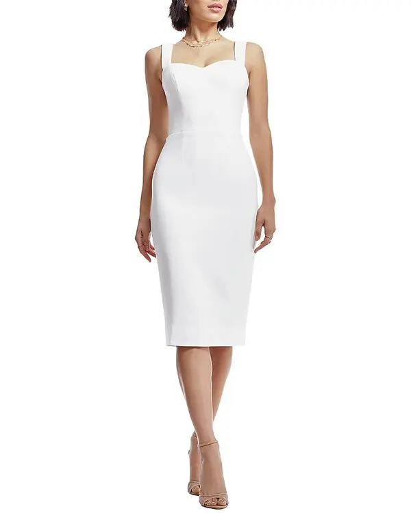 Dress The Population Nicole Sweetheart Neck Bodycon Midi Dress - Off White