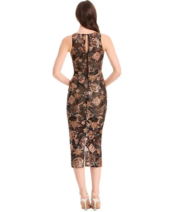 Dress The Population Helena Floral Sequin Midi Dress