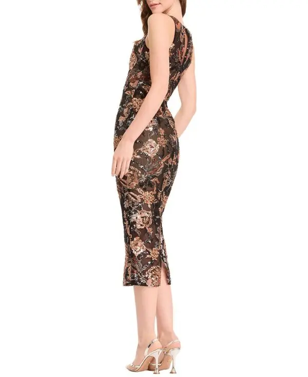 Dress The Population Helena Floral Sequin Midi Dress