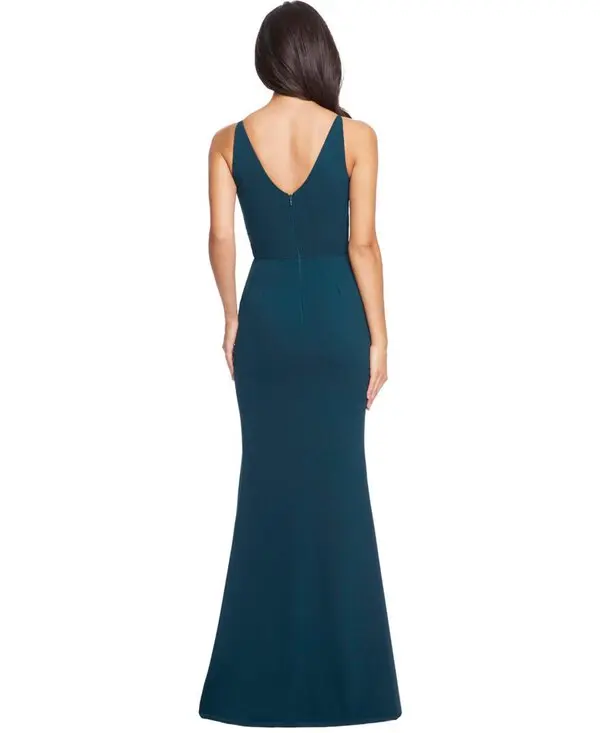 Dress The Population Jordan Plunge Neck Gown - Pine