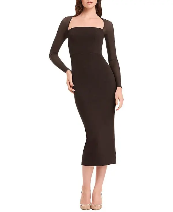 Dress The Population Maxine Midi Dress - Mocha