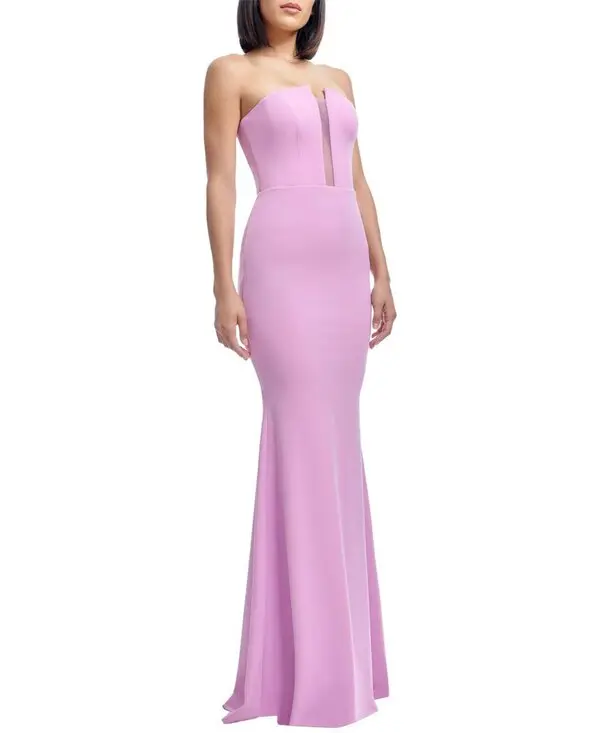 Dress The Population Izzy Strapless Plunge Panel Mermaid Gown - Lavender