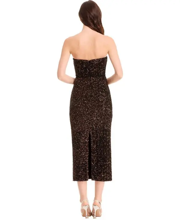Dress The Population Vada Strapless Sweetheart Sequin Bodycon Midi Dress