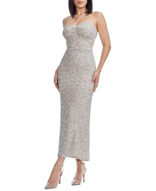 Dress The Population Vada Sequin Midi Dress - Opal