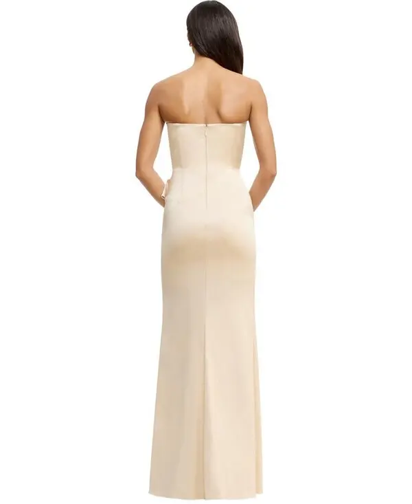 Dress The Population Kai Strapless Sweetheart Bustier Gown With Side Ruffle