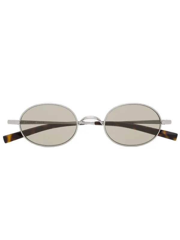 Saint Laurent Round Titanium Sunglasses With 47 Mm Nylon Lenses And 22 Mm Bridge-140 Mm Temples - Argento