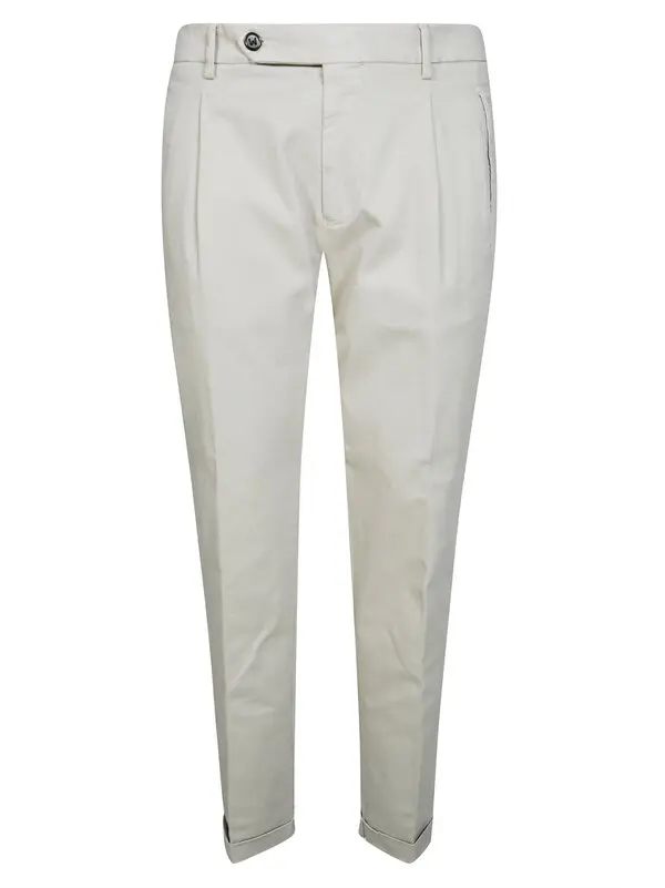 BERWICH Stretch Cotton Tailored Trousers - Beige