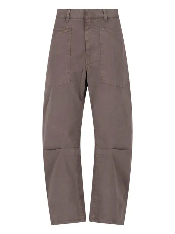 NILI LOTAN High-waisted Utility Trousers - Brown