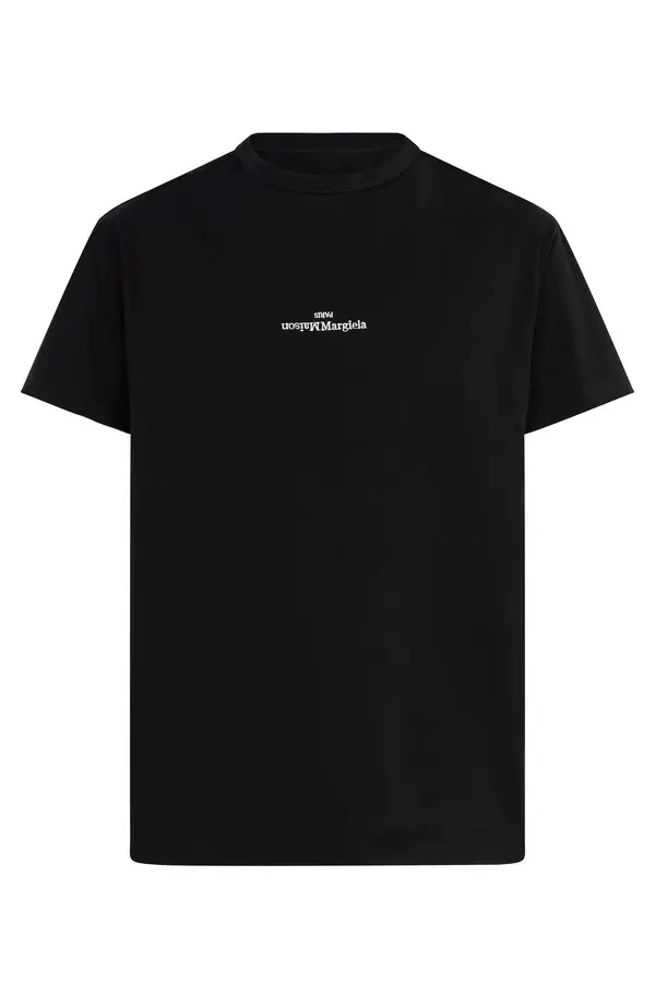 MAISON MARGIELA Logo Graphic Cotton T-shirt - Black