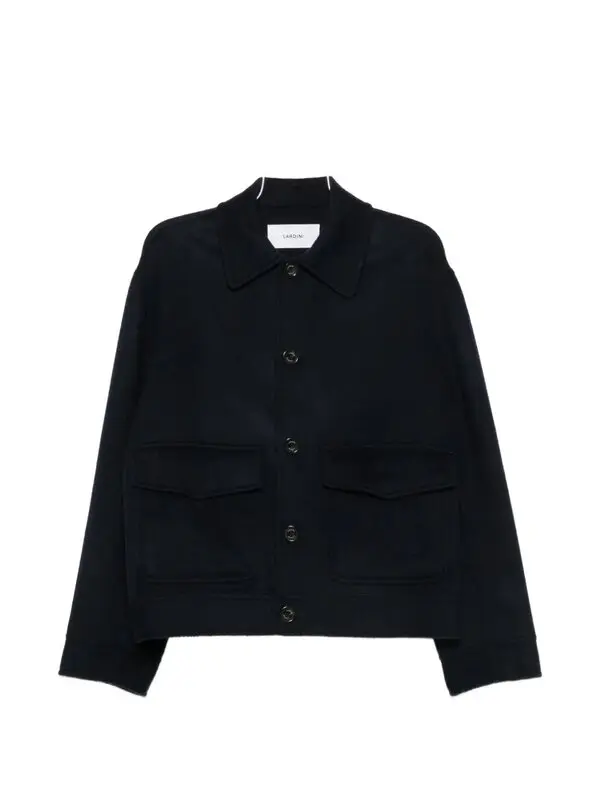 LARDINI Wool And Cashmere Button-front Jacket - Blu