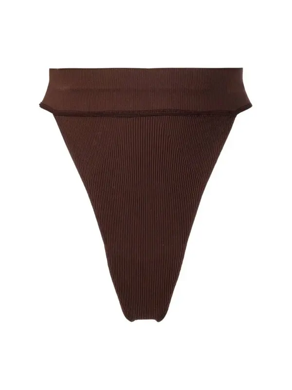 ANDREĀDAMO High Waist Ribbed Knit T-shirt - Nude
