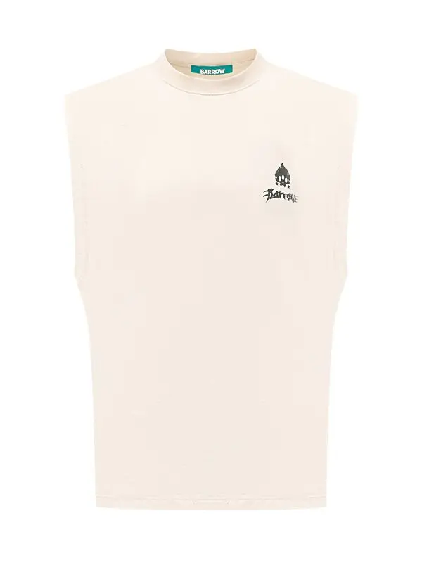 BARROW Sleeveless High Neck Top - Crema
