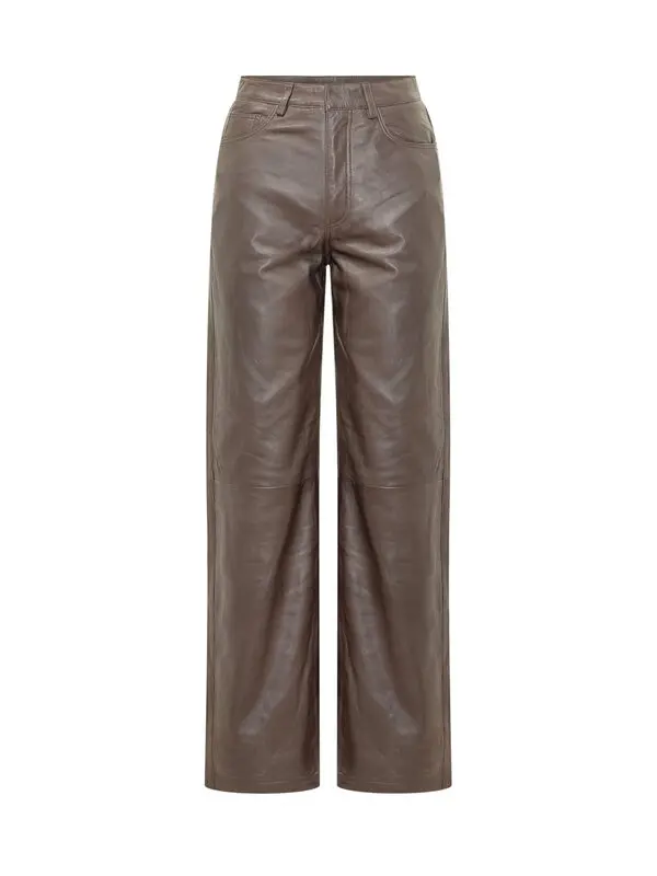 ROTATE BY BIRGER CHRISTENSEN Straight Leather Trousers