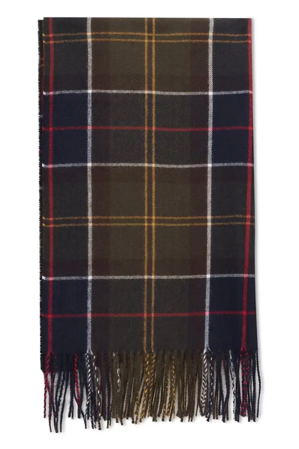 Barbour Checkered Scarf With Fringed Edges - Multicolor