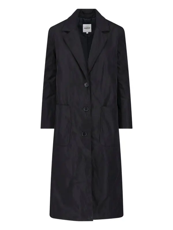 Aspesi Long Single-breasted Coat - Black