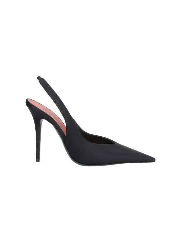 Amina Muaddi Pointed Toe Slingback Pump - Black